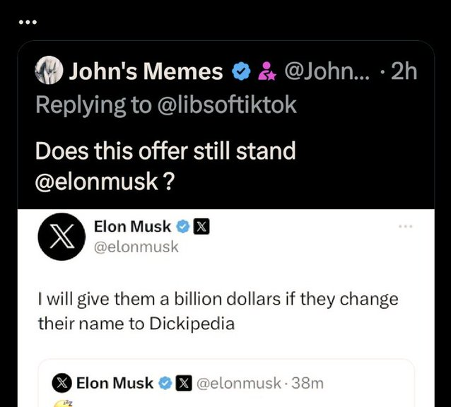 Elon Musk’s $1 Billion Offer to Wikipedia to Rename Itself ‘Dickipedia ...